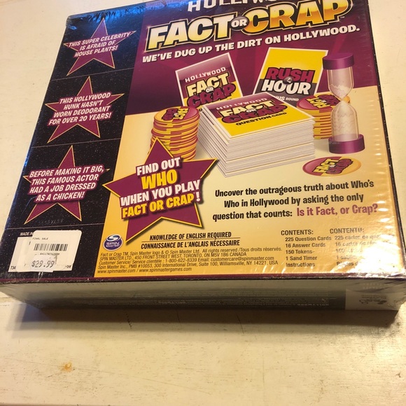 Spin Masters | Toys | Fact Or Crap Celebrity Trivia Game | Poshmark